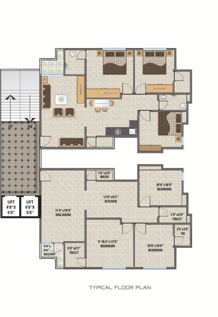 Durga Heights For Tower A, Tower | 2 BHK Flats, 3 BHK Flats at ...